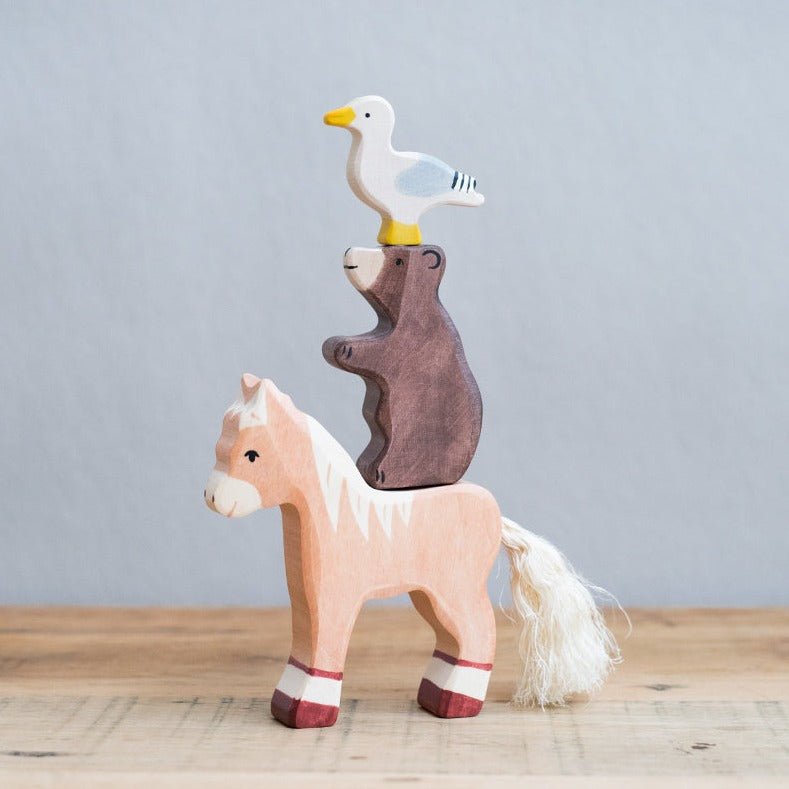 Holztiger Ahşap Oyuncak Yavru Ayı - Waldorf Ahşap Hayvan Figürü – Kidsmondo