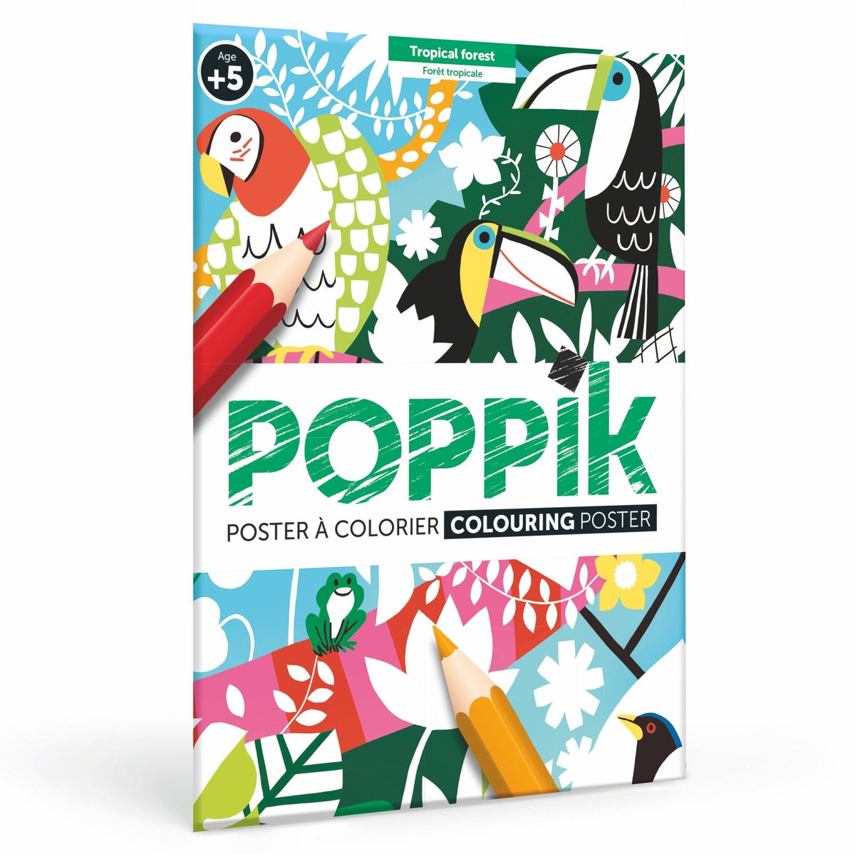 Poppik Colouring Poster - Topical Forest - COLORING POSTERS – Kidsmondo